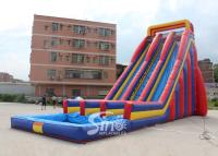 China 10m High Giant Commercial Inflatable Water Slide 15x5.5m 0.55mm PVC Tarpaulin for sale