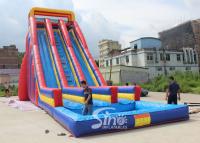China 10m High Giant Commercial Inflatable Water Slide 15x5.5m 0.55mm PVC Tarpaulin for sale