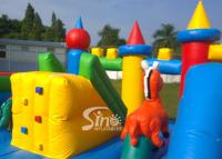 China Custom Outdoor Kids Inflatable Playground with Big Slide 0.55mm PVC Tarpaulin CE EN14960 for sale