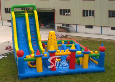 China Custom Outdoor Kids Inflatable Playground with Big Slide 0.55mm PVC Tarpaulin CE EN14960 for sale