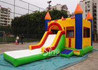 China Water Bouncy Castle With Slide And Pool / Basketball Hoop for Backyard for sale