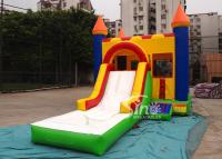 China Water Bouncy Castle With Slide And Pool / Basketball Hoop for Backyard for sale