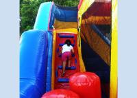 China Frozen Inflatable Bouncy Castle 7 in 1 with Slide Obstacles 610g PVC for sale