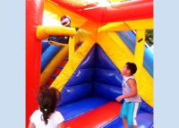 China Frozen Inflatable Bouncy Castle 7 in 1 with Slide Obstacles 610g PVC for sale