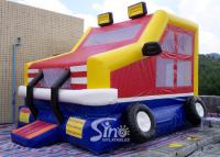 China Custom Inflatable Truck Bounce House 18 oz PVC Tarpaulin for Kids 3-15 Years Outdoor Play for sale