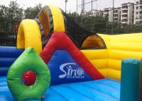 China Outdoor Inflatable Fun City with Tunnel Slide for Kids and Adults 6m x 4m for sale