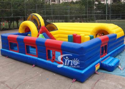 China Outdoor Inflatable Fun City with Tunnel Slide for Kids and Adults 6m x 4m for sale