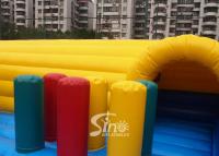 China Outdoor Inflatable Fun City with Tunnel Slide for Kids and Adults 6m x 4m for sale