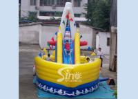China 6 Mts High Victory Ship Shape Inflatable Slide Playground With Colorful Flags for sale