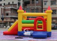 China Commercial Kids Rainbow Inflatable Bouncy Castle with Slide 5.8m x 5.0m CE Certified for sale