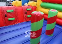 China Commercial Kids Rainbow Inflatable Bouncy Castle with Slide 5.8m x 5.0m CE Certified for sale