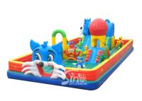 China Happy Cat Kids Inflatable Game Outdoor Fun Land 610g PVC Tarpaulin CE EN71 for sale
