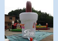 China 5m High Custom Shape Dunkin Donuts Advertising Inflatable Coffee Cup For Dessert Shop Promotion for sale