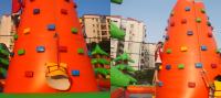 China Commercial Inflatable Rock Climbing Wall 7x6x7m for Kids Outdoor Play for sale