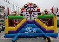 China Circus Clown Themed Inflatable Fun City Amusement Park with Slide for Kids 10m x 8m for sale