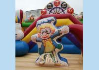 China Circus Clown Themed Inflatable Fun City Amusement Park with Slide for Kids 10m x 8m for sale