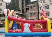 China Circus Clown Themed Inflatable Fun City Amusement Park with Slide for Kids 10m x 8m for sale