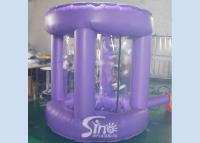 China Inflatable Money Blowing Machine 2x2x2.5m PVC Tarpaulin Purple Cash Grab Booth for sale