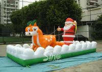 China Custom Outdoor Christmas Inflatable 6m Jingle Bells Father and Reindeers Running Together CE Certified for sale