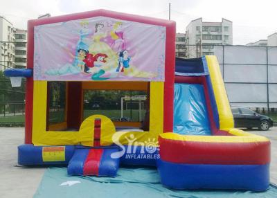 China Commercial Outdoor Kids Princess Theme Wet Inflatable Combo Bounce House with Slide 20x18x15ft for sale