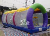 China 10m Outdoor Inflatable Obstacle Course Race Tunnel with Sun Cover for Adults for sale