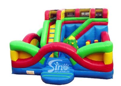 China Commercial Outdoor Rainbow Inflatable Fun City PVC Tarpaulin Playground CE Certified for sale