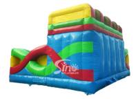 China Commercial Outdoor Rainbow Inflatable Fun City PVC Tarpaulin Playground CE Certified for sale