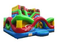 China Commercial Outdoor Rainbow Inflatable Fun City PVC Tarpaulin Playground CE Certified for sale