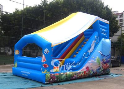 China Outdoor Kids Inflatable Bounce Slide 7.5m x 4.0m with Shade Cover for Parties for sale