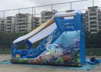 China Outdoor Kids Inflatable Bounce Slide 7.5m x 4.0m with Shade Cover for Parties for sale