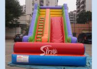 China Outdoor 19'' High Rainbow Kids Inflatable Slide With Front Load Stopper For Parties for sale
