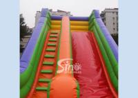 China Outdoor 19'' High Rainbow Kids Inflatable Slide With Front Load Stopper For Parties for sale