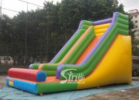 China Outdoor 19'' High Rainbow Kids Inflatable Slide With Front Load Stopper For Parties for sale