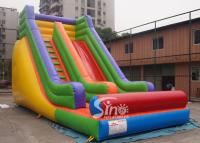 China Outdoor 19'' High Rainbow Kids Inflatable Slide With Front Load Stopper For Parties for sale