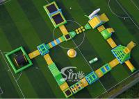 China Custom Giant Inflatable Floating Water Island 30x28m for Commercial Summer Water Parties for sale