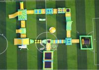 China Custom Giant Inflatable Floating Water Island 30x28m for Commercial Summer Water Parties for sale