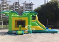 China Big Outdoor Jungle Inflatable Boune Slide Combo with Water Pool and Palm Tree for sale