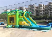 China Big Outdoor Jungle Inflatable Boune Slide Combo with Water Pool and Palm Tree for sale