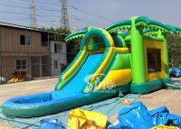 China Big Outdoor Jungle Inflatable Boune Slide Combo with Water Pool and Palm Tree for sale