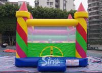 China Colorful Candy Kids Inflatable Jumping Castle with Obstacles 610g PVC for sale