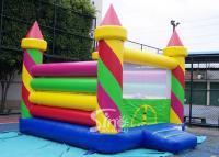China Colorful Candy Kids Inflatable Jumping Castle with Obstacles 610g PVC for sale