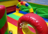 China Colorful Candy Kids Inflatable Jumping Castle with Obstacles 610g PVC for sale