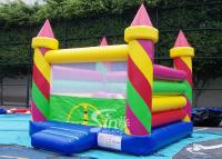 China Colorful Candy Kids Inflatable Jumping Castle with Obstacles 610g PVC for sale