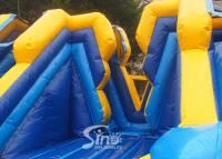 China Commercial inflatable bouncy castle with double slide and removable banner for sale