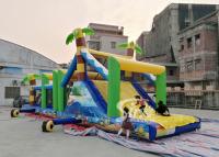 China Outdoor Commercial Jungle Shark Inflatable Obstacle Course 610g PVC for Kids Adults for sale