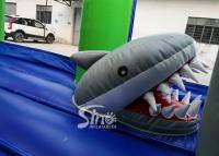 China Outdoor Commercial Jungle Shark Inflatable Obstacle Course 610g PVC for Kids Adults for sale