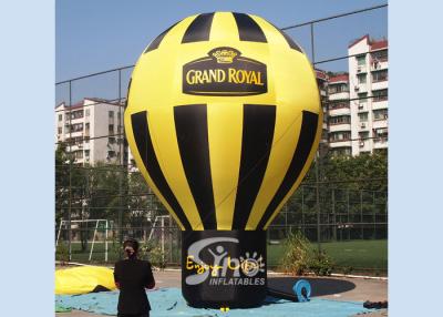 China 5m High Black Yellow Grand Royal Advertising Inflatable Roof Top Balloon with Strong Ropes for sale
