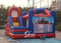 China 6x5m Kids Spiderman Inflatable Jumping Castle with Slide 18oz PVC Bounce House for sale