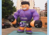 China Commercial Grade Purple Shirt Inflatable Muscle Man 5m for Advertising Promotion for sale
