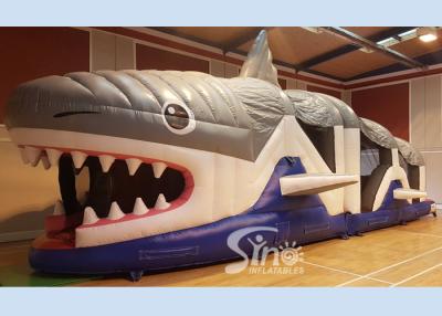 China Giant Inflatable Shark Obstacle Course for Kids and Adults EN14960 Certified 610gsm PVC for sale